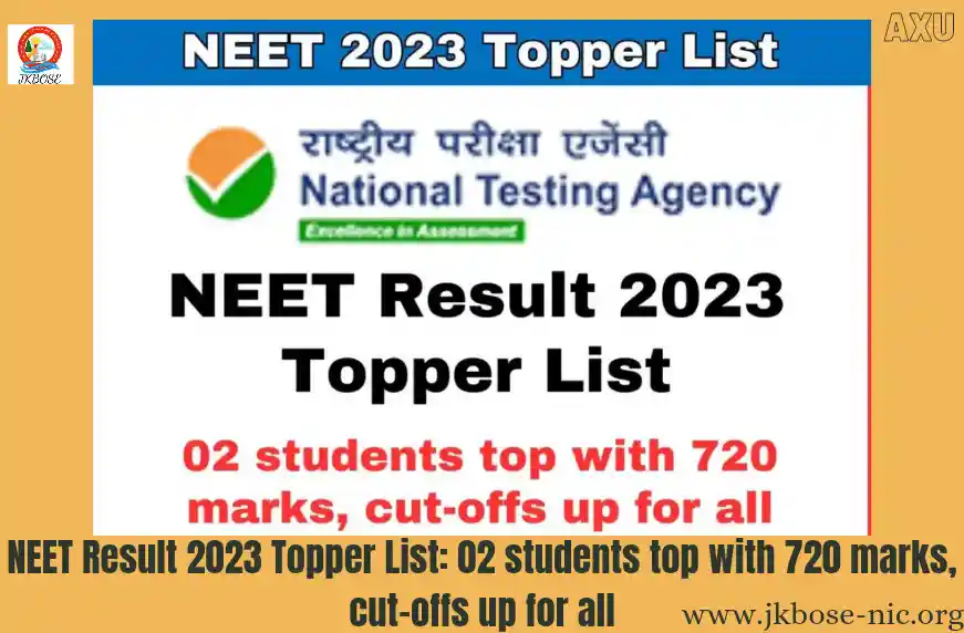 NEET Result 2023 Topper List: 02 students top with 720 marks, cut-offs ... NEET Result 2023 Topper List: 02 students top with 720 marks, cut-offs ...